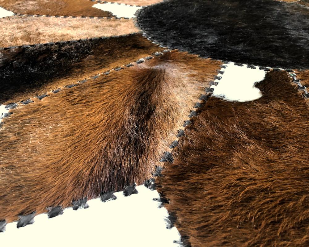 Brown Cowhide Patchwork Round Rug | Zosack – Zosack Ltd